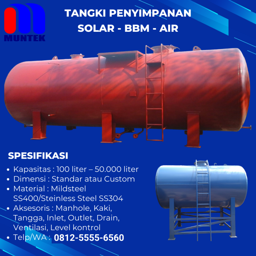Tangki Solar Kapasitas 50000 Liter - PT. Muntek Berkah Utama